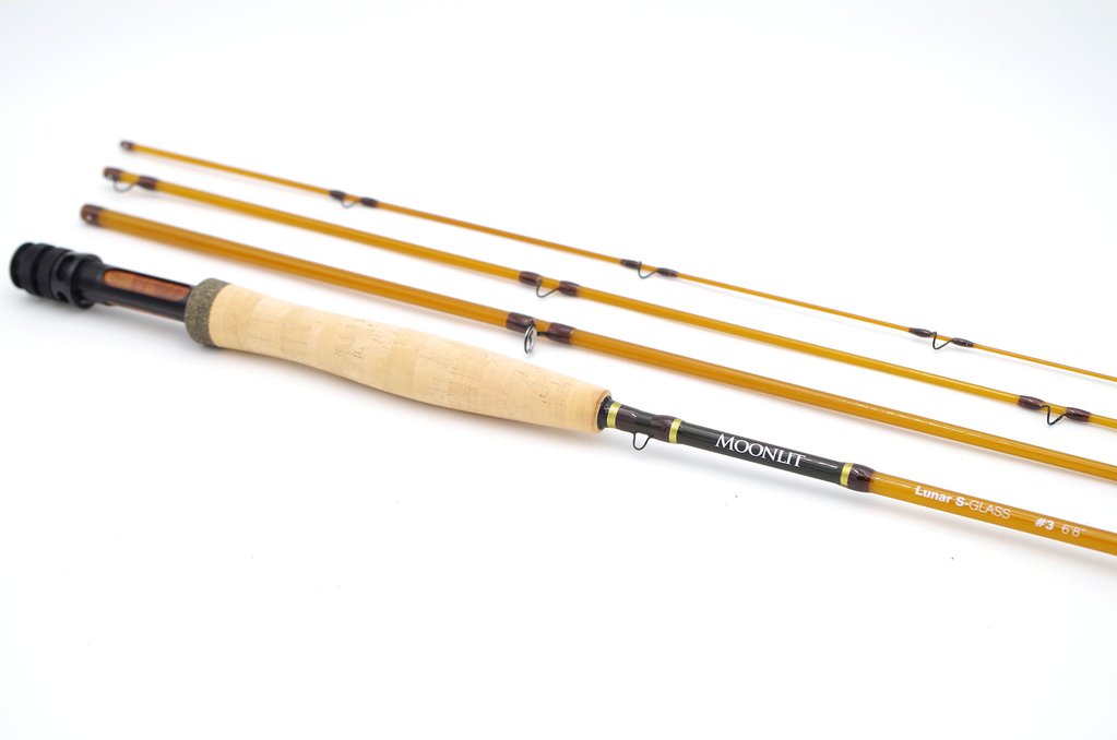 3wt Moonlit Lunar S-GLASS Fiberglass Fly Rod with case — Leland Fly Fishing